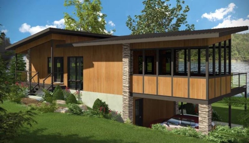 Contemporary House Plan With Drive-Under Carport