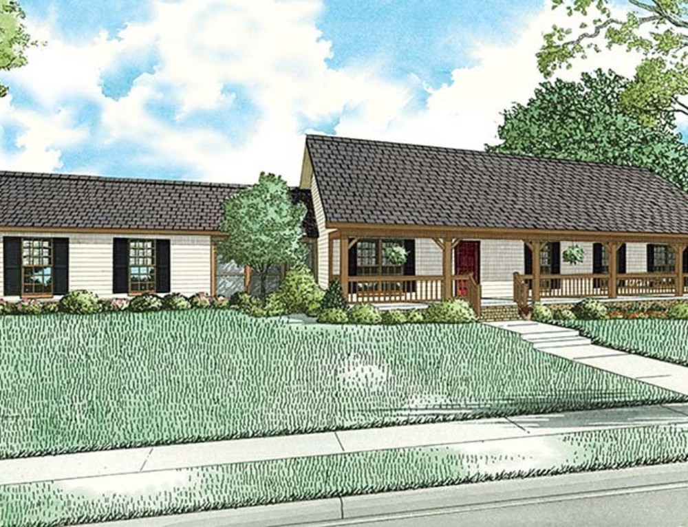 Country Craftsman House Plan 55603