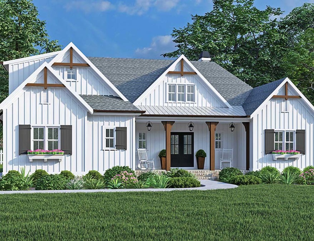 Country Craftsman House Plan 55603