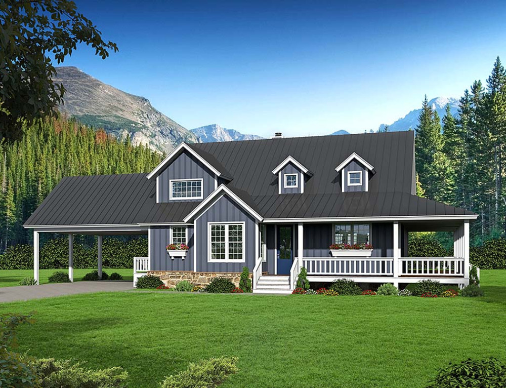 Country Craftsman House Plan 55603