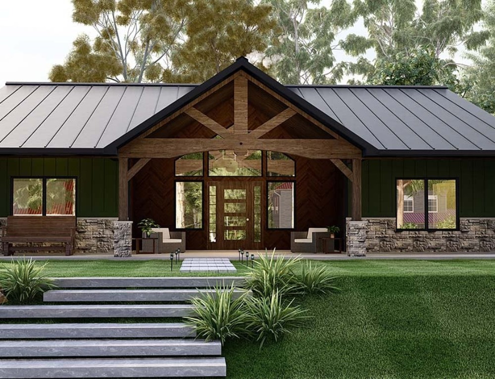 Country Craftsman House Plan 55603