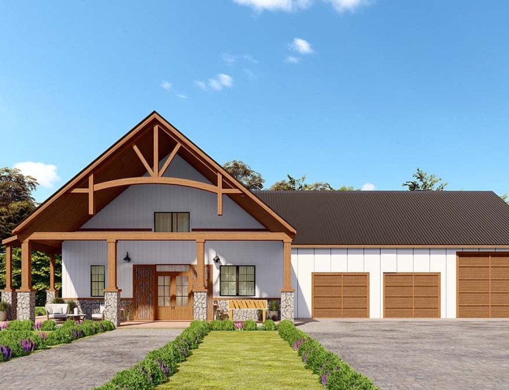 Country Craftsman House Plan 55603