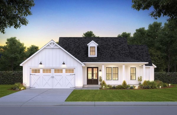 Modest Farmhouse Plan with Great Curb Appeal (Plan 41449)