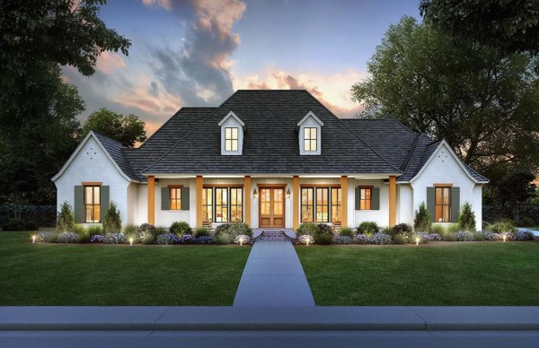 Acadian Style House Plan With Bonus Room (Plan 41466)