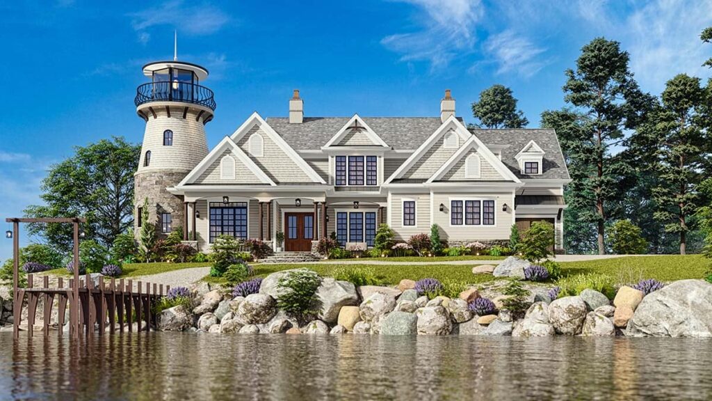 Luxurious Coastal Home Plan with Lighthouse Inspired Theme