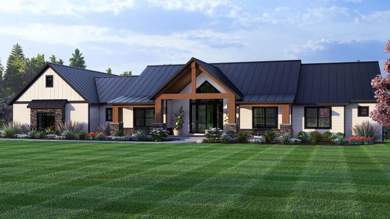 Farmhouse Plan with Craftsman Style 43960: A Thoughtful Blend of ...